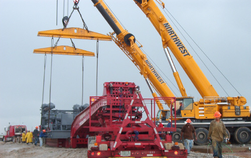 254,000lb Gas Compressor Set near Bennington, OK - Northwest Crane Service