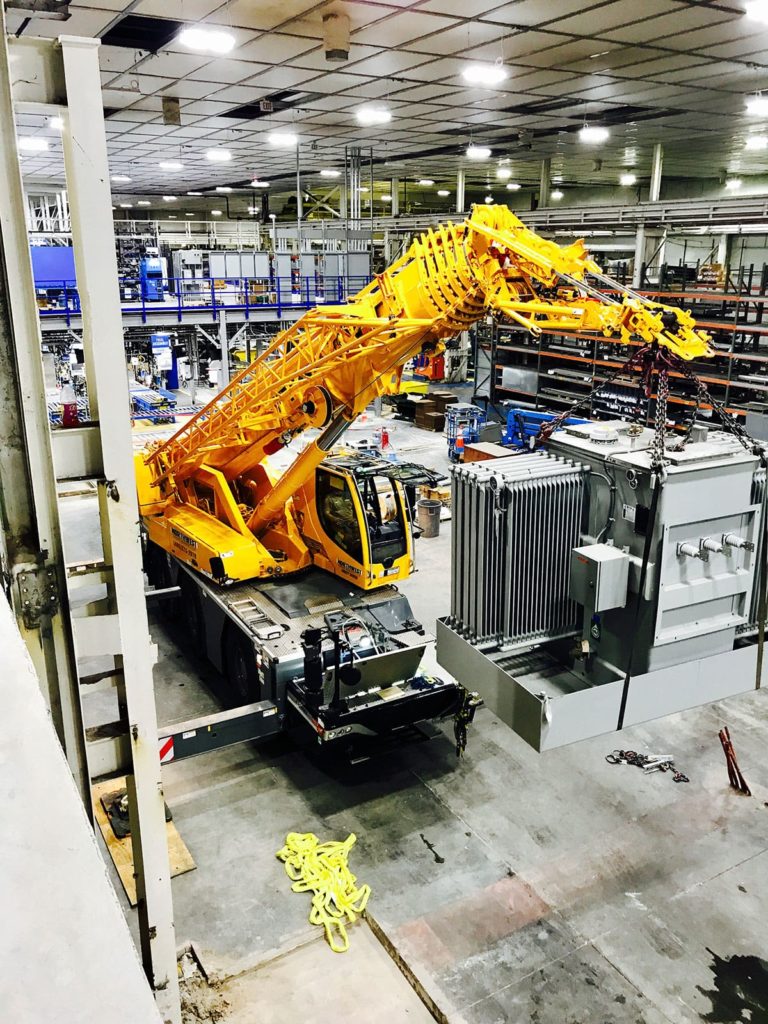 Transformer Set Inside Existing Structure - Northwest Crane Service